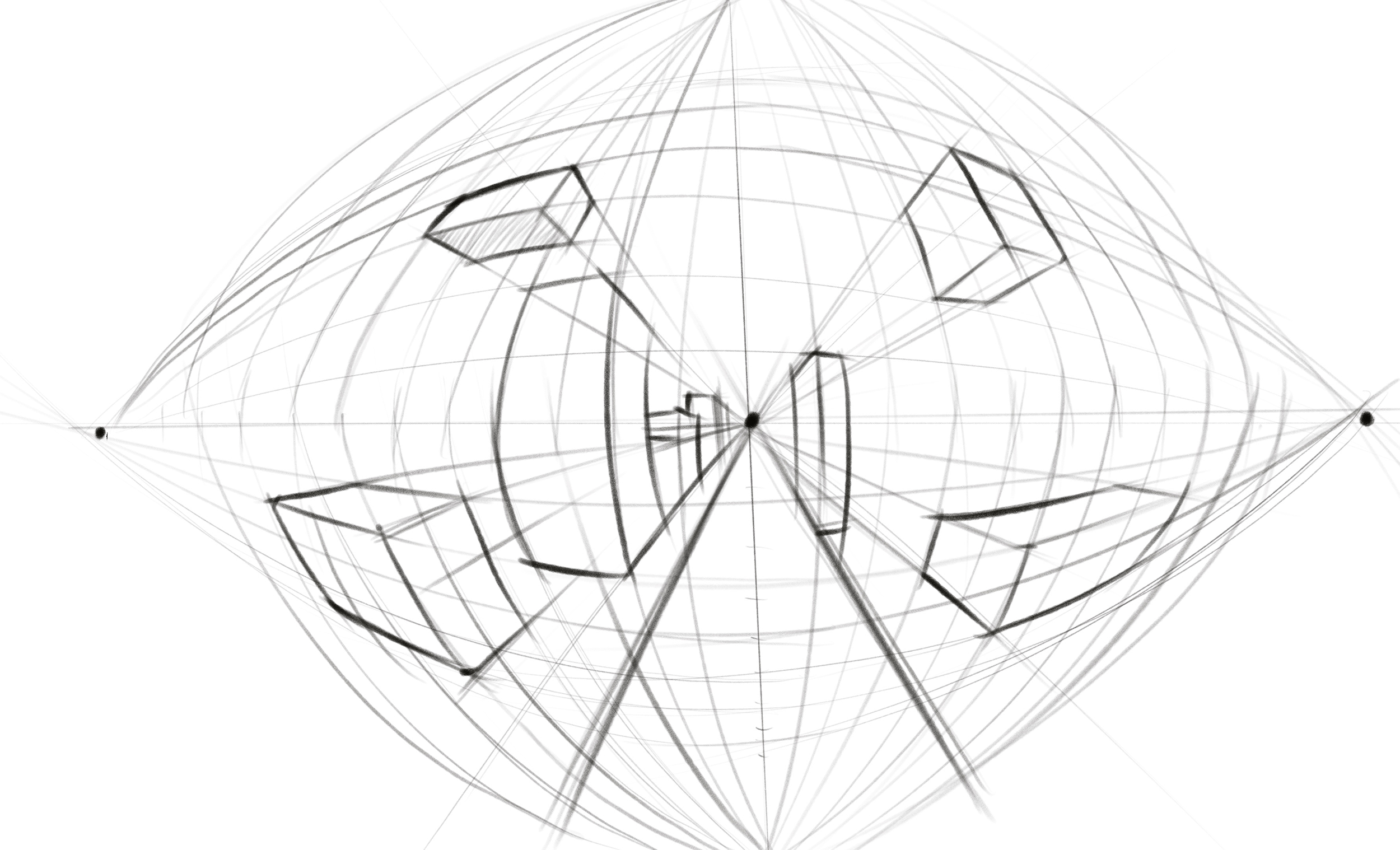 5 Point Perspective Drawing Or Curvilinear Perspective Poradora